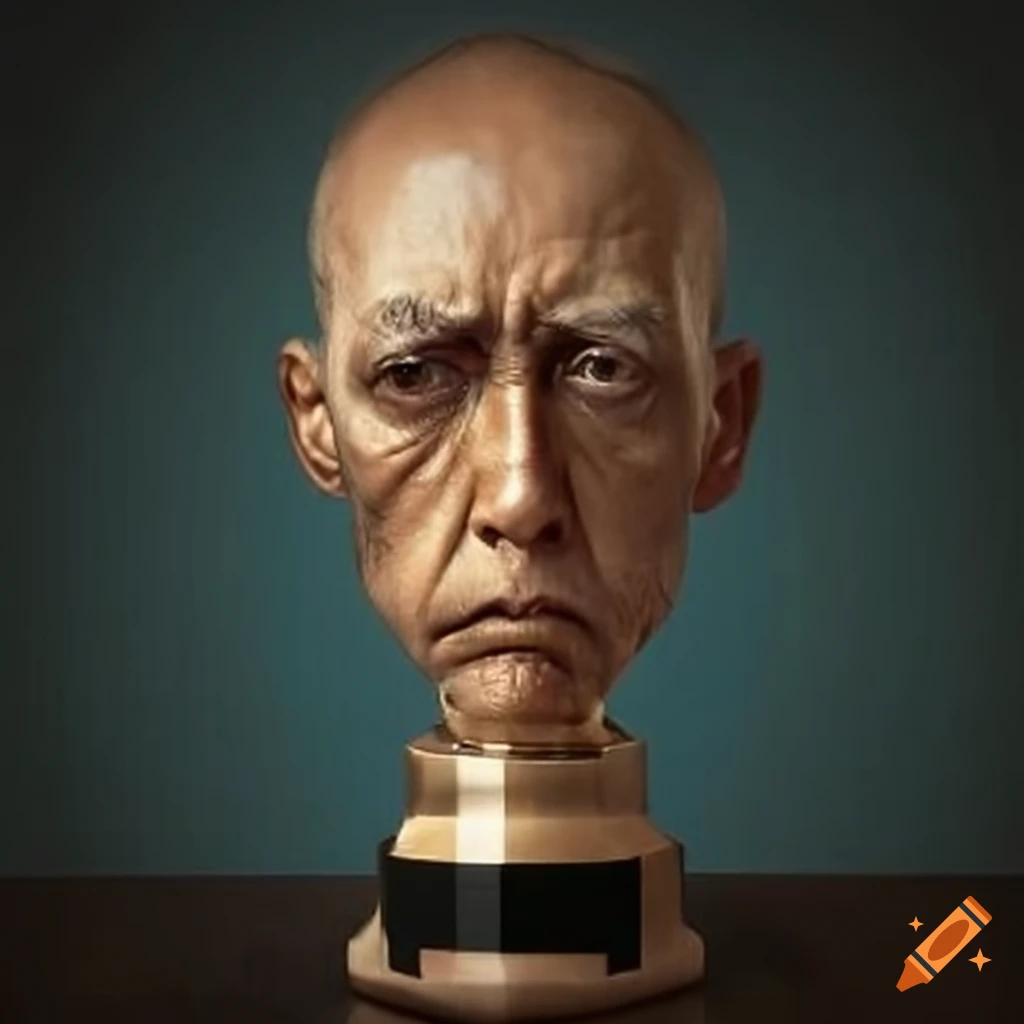 Sad man receiving an award on Craiyon