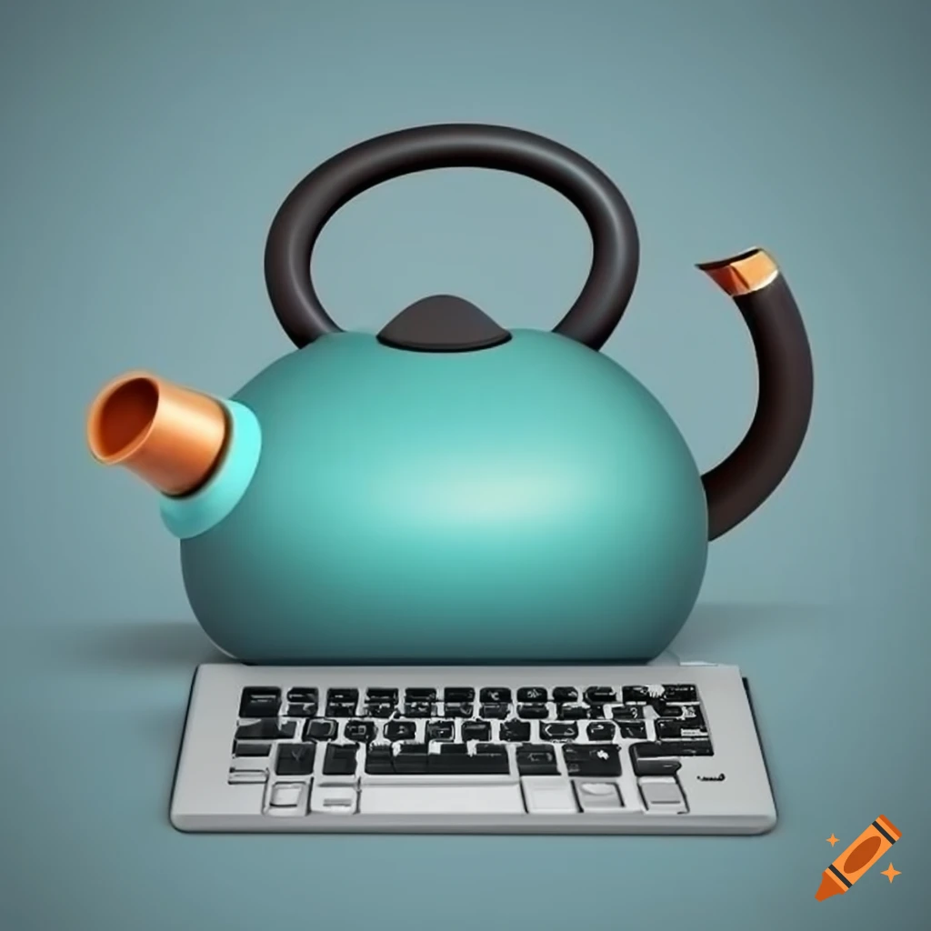 Kettle and computer on Craiyon