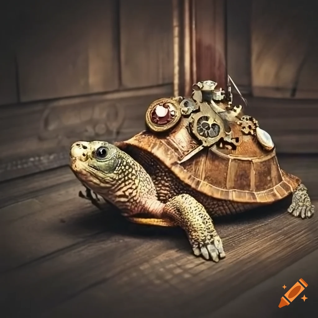 Steampunk turtle on Craiyon