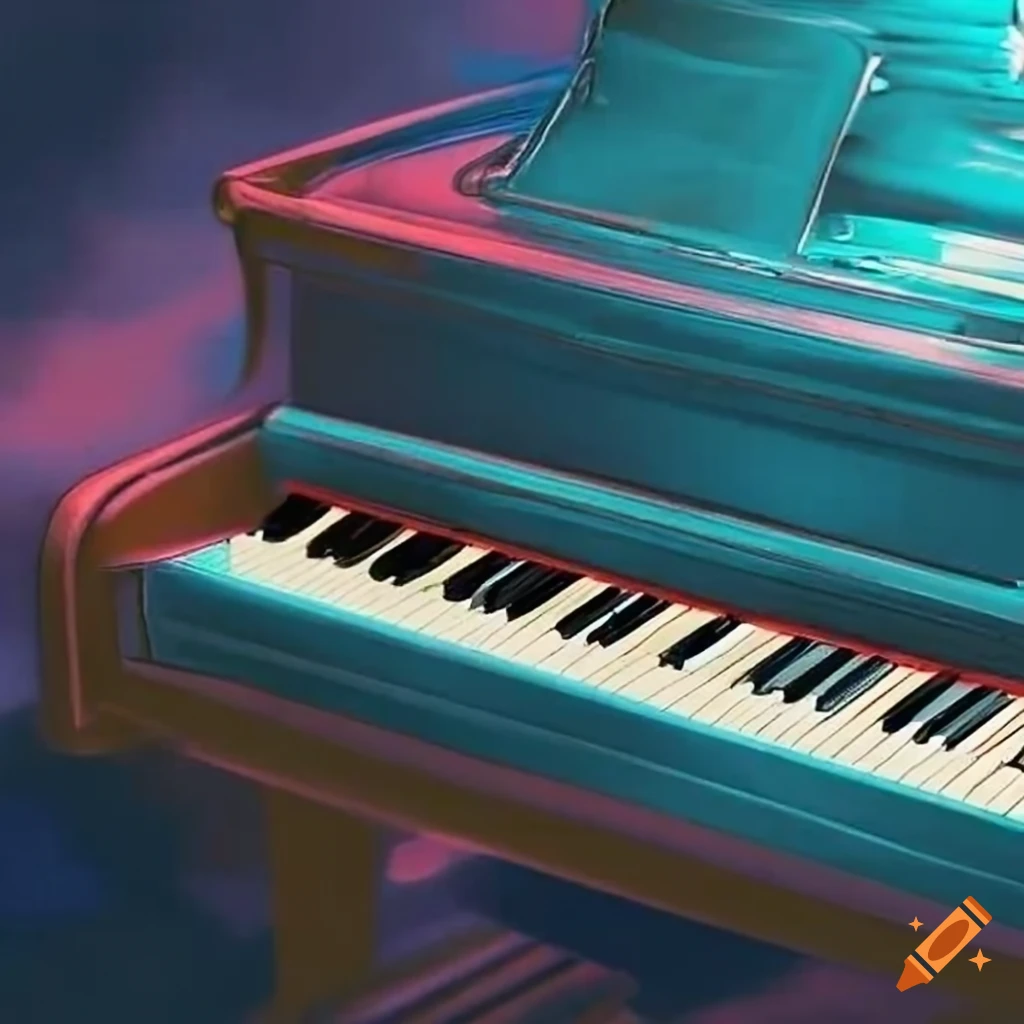 Flying piano in paradise on Craiyon
