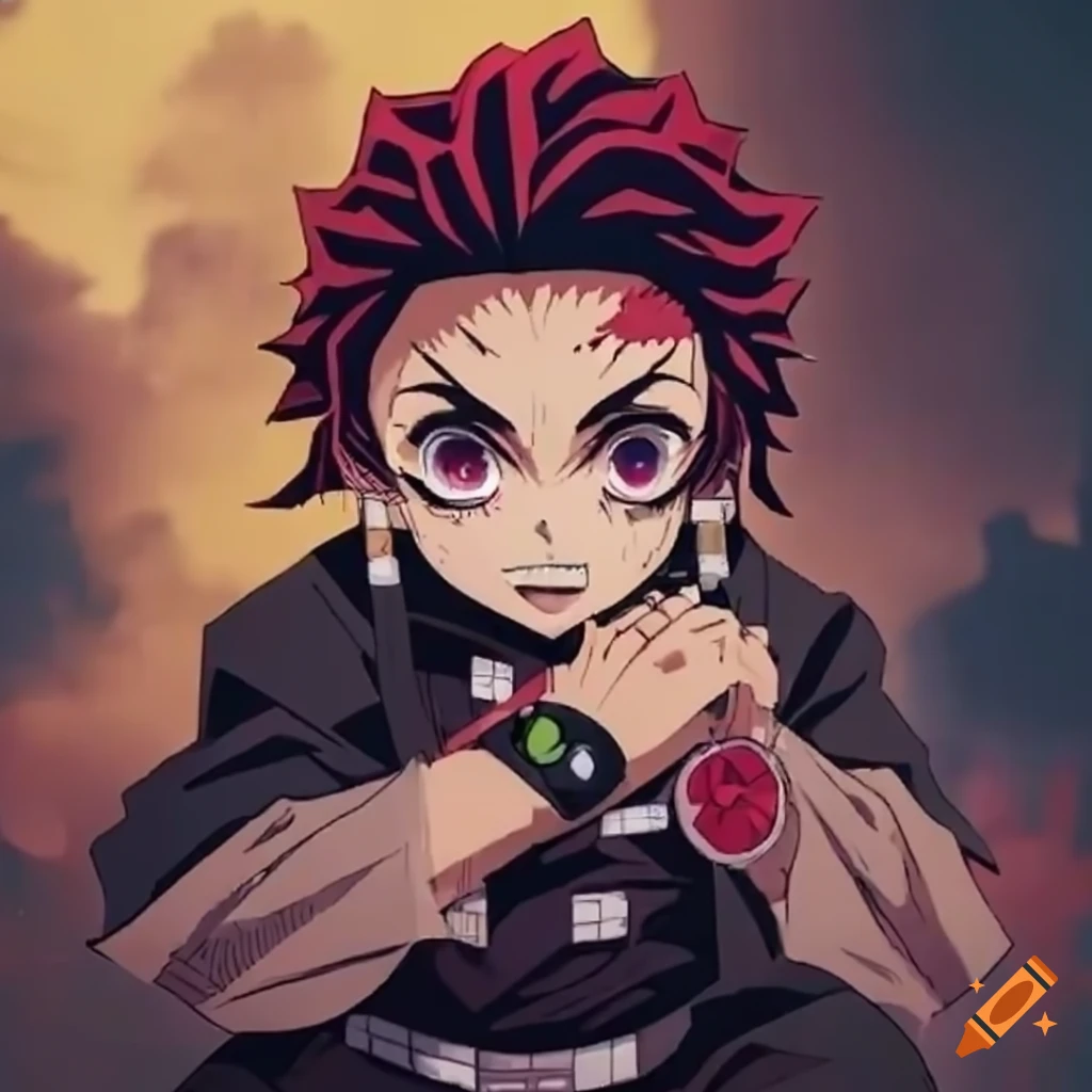 Demon slayer with a ben 10 watch on Craiyon