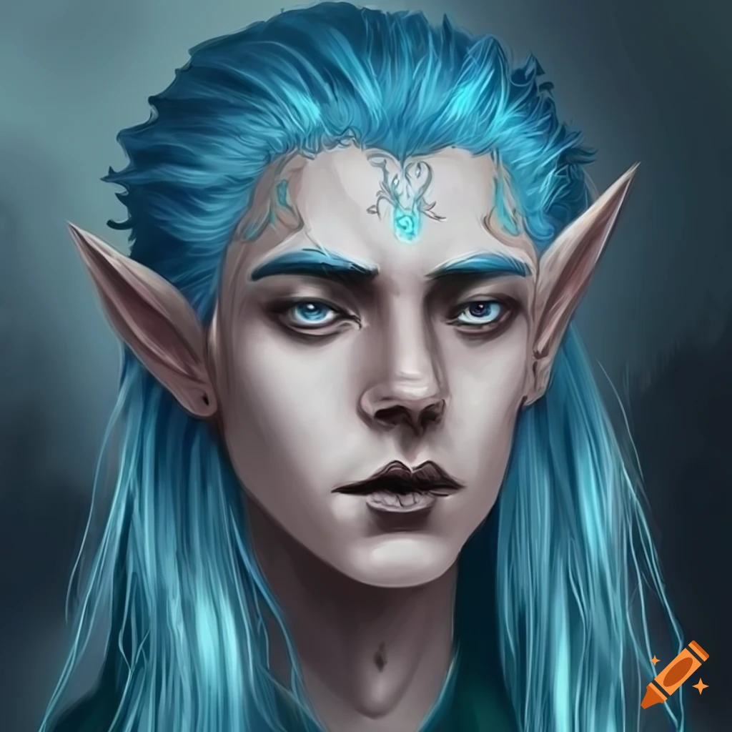 Illustration of an ethereal elven prince with unique features on Craiyon