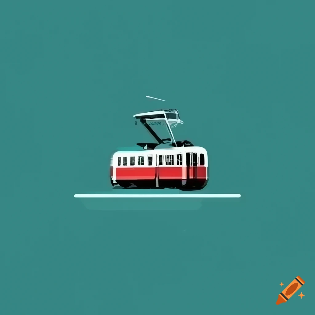 Minimalistic tram logo design on Craiyon