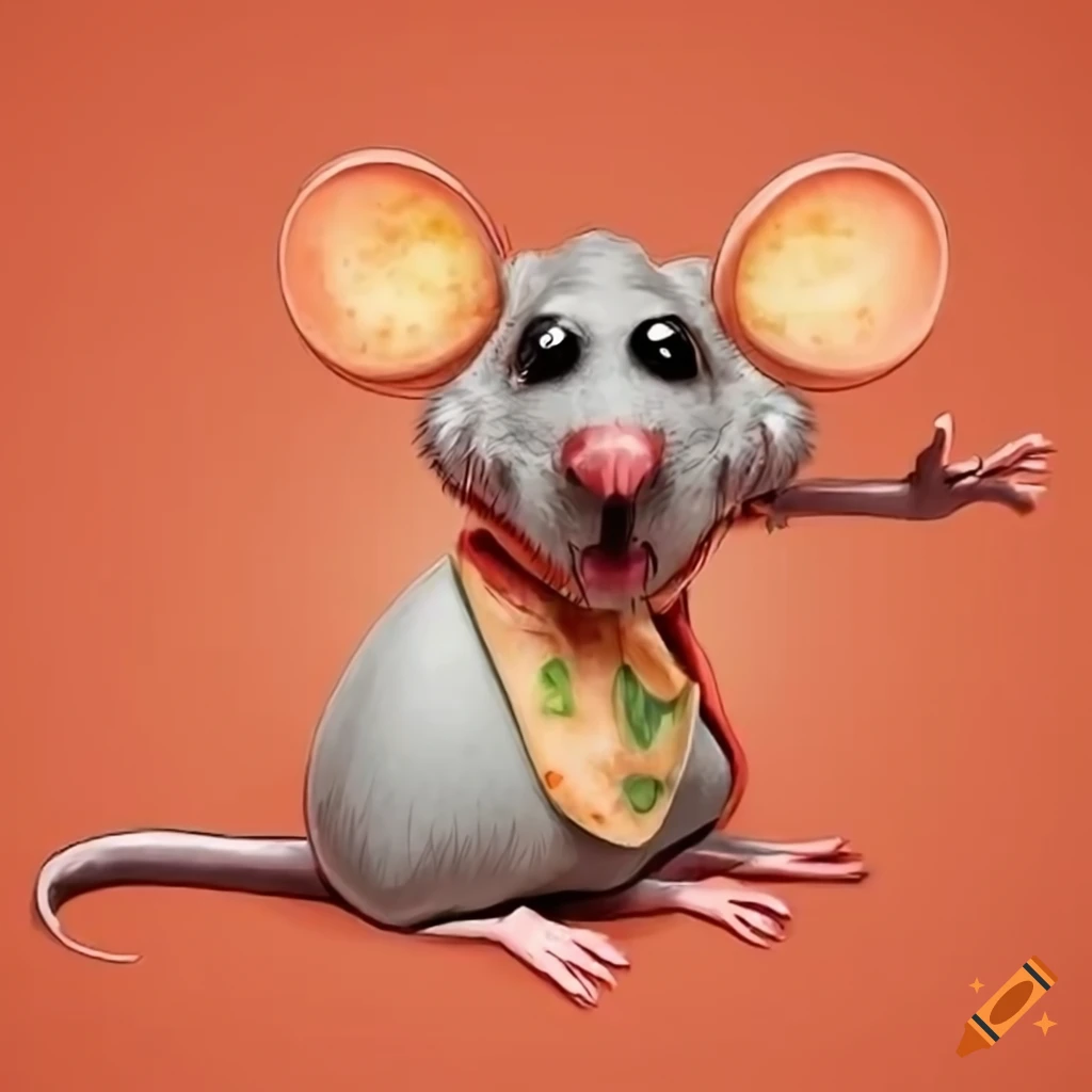 Artistic rendition of pizza rat inspired by adolf gottlieb on Craiyon