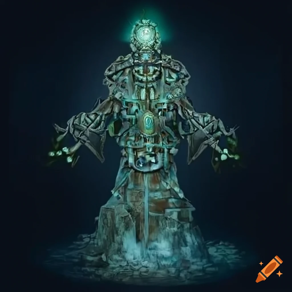 Robotic shaman casting mystical spells with glowing orbs in medieval ...