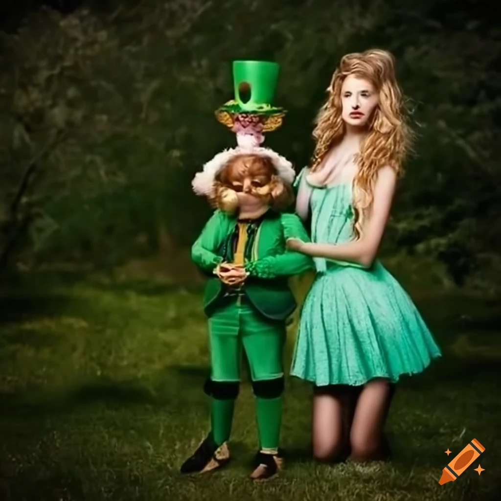 Leprechaun chasing easter bunny on Craiyon