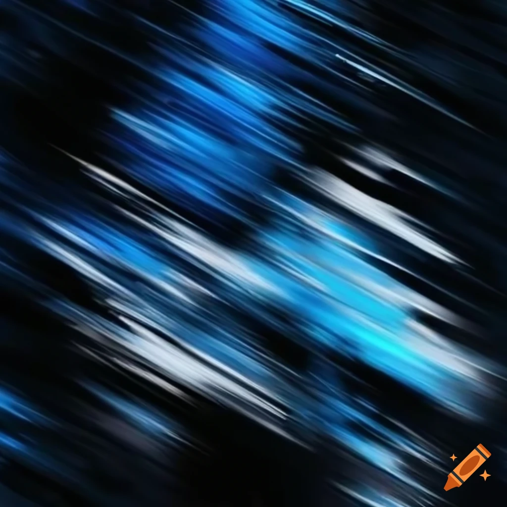 Abstract motion blur art with sharp streaks in black, blue, and white ...
