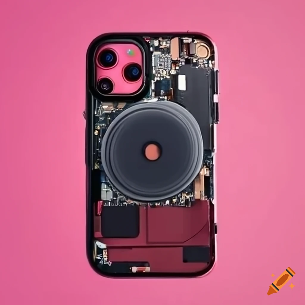 Inside parts of an iphone 15 on Craiyon