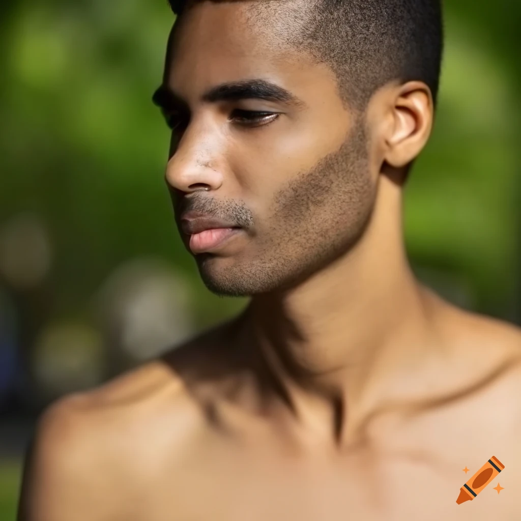 Man with short wavy black hair and Arabic features speaking in a sunlit ...