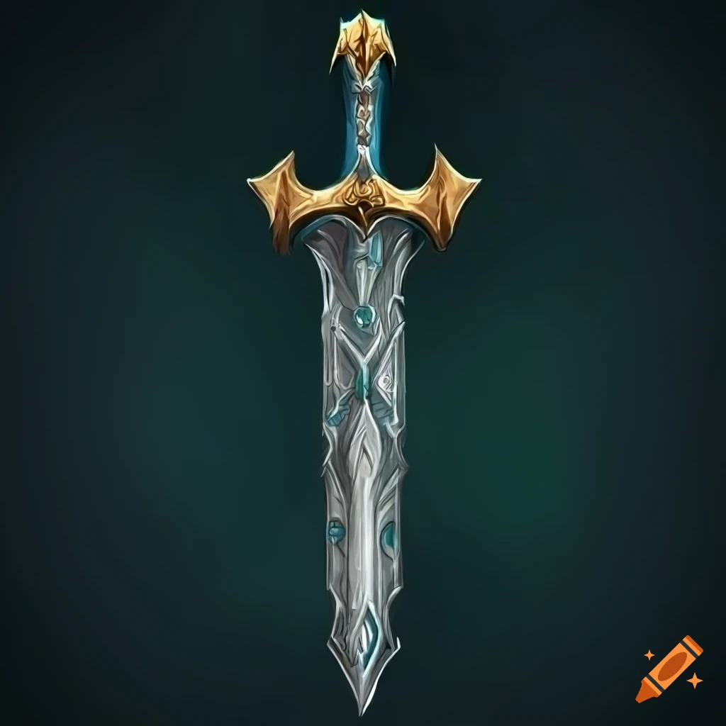 Intricate greatsword with runes and sigils on the blade on Craiyon