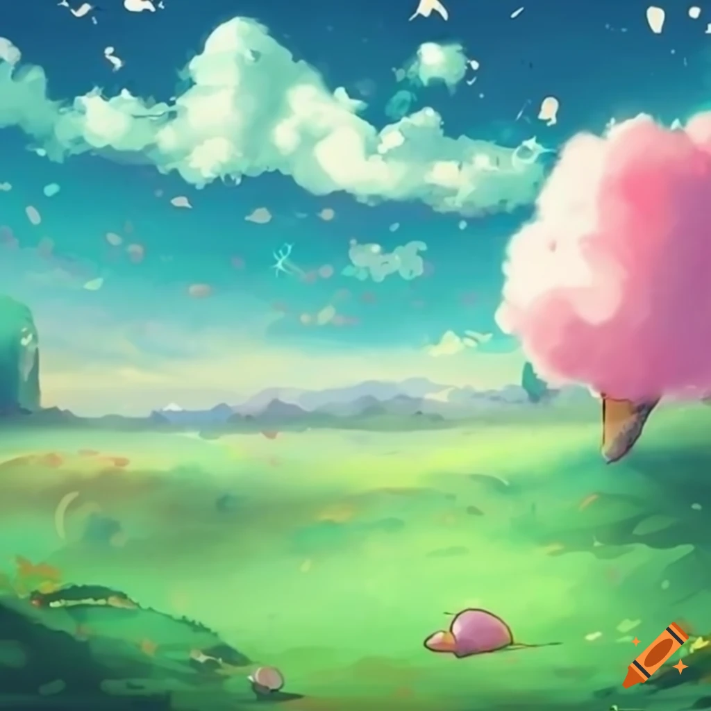 Peaceful field background for pokemon card on Craiyon