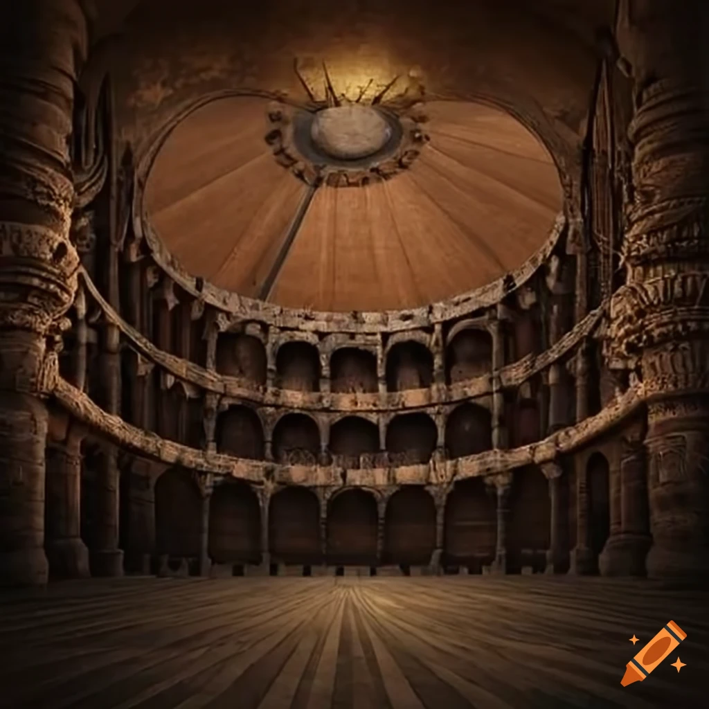 Medieval round fighting arena with columns on Craiyon