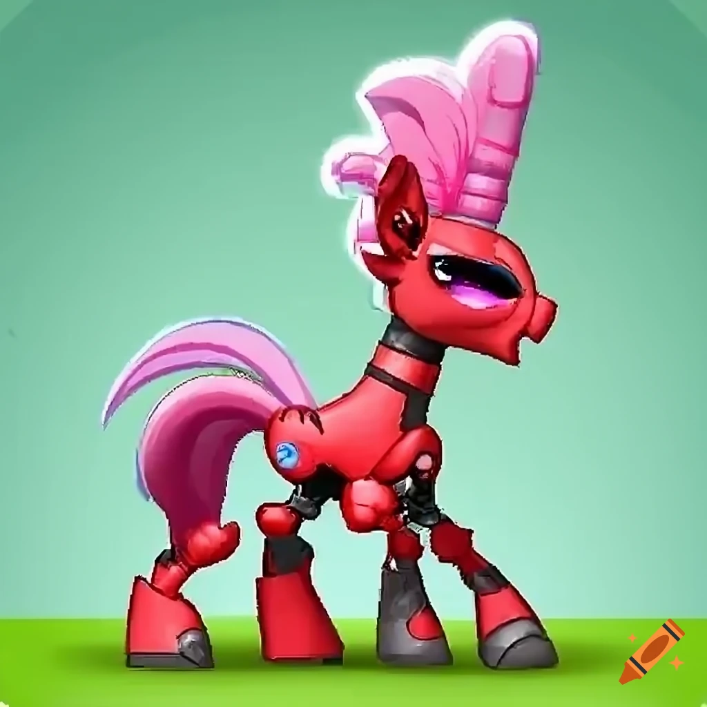 Sci-fi humanoid android resembling a My Little Pony character on Craiyon