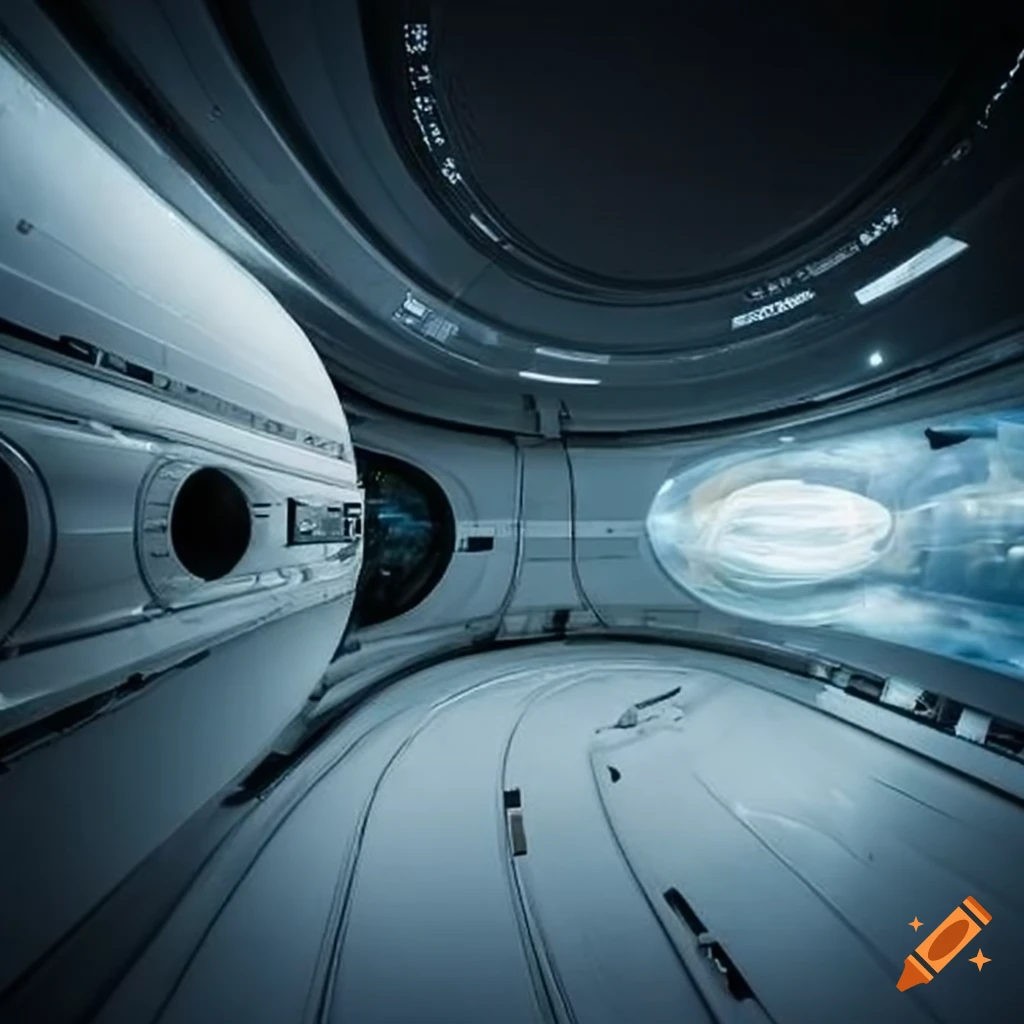 White spaceship interior on Craiyon