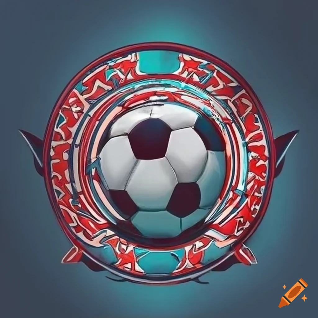 Soccer team emblem with a shark holding a soccer ball on Craiyon