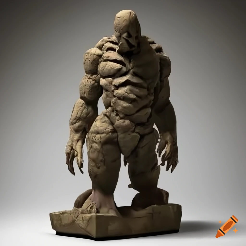 Serpentine clay golem with a lustrous appearance on Craiyon