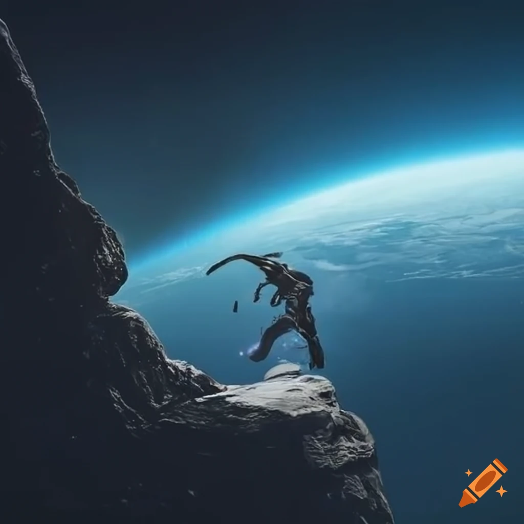 Astronaut Falling Into Space Reaching Out From A Spaceship On Craiyon