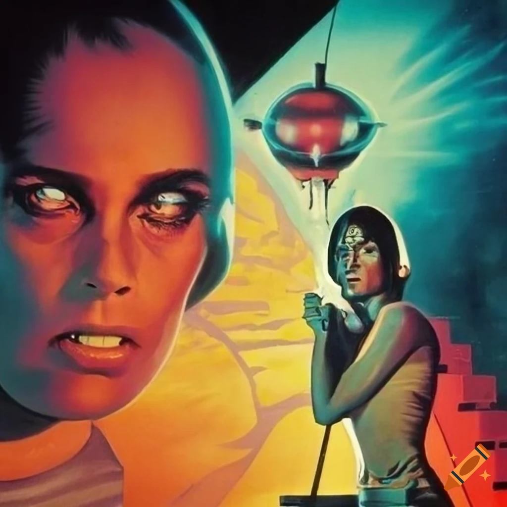 1970s counterculture movie poster "attack of the space ghost" on Craiyon