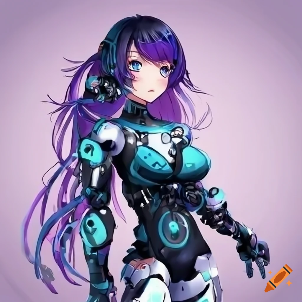 Anime robot girl character on Craiyon