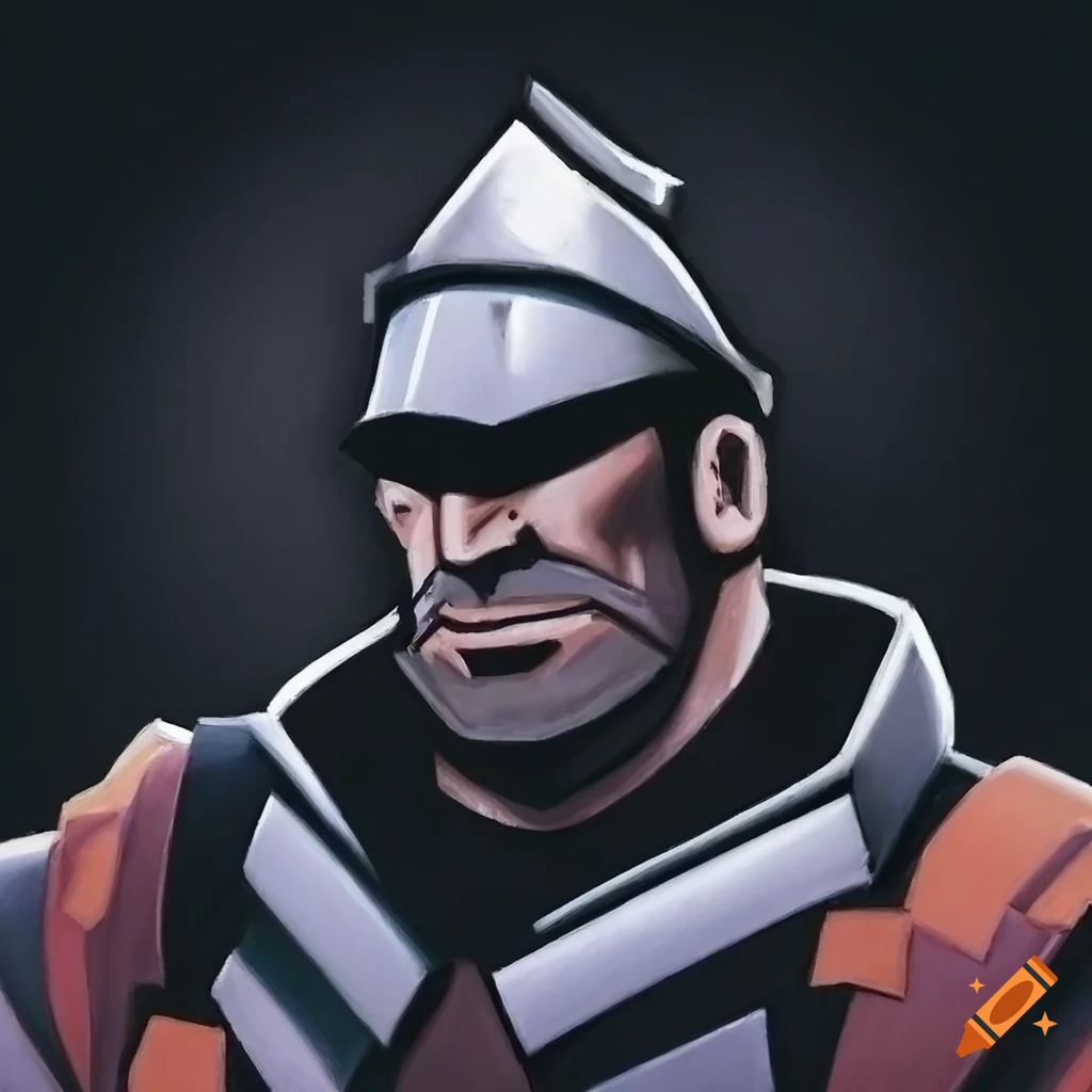Highly detailed depiction of the soldier from team fortress 2 in ...