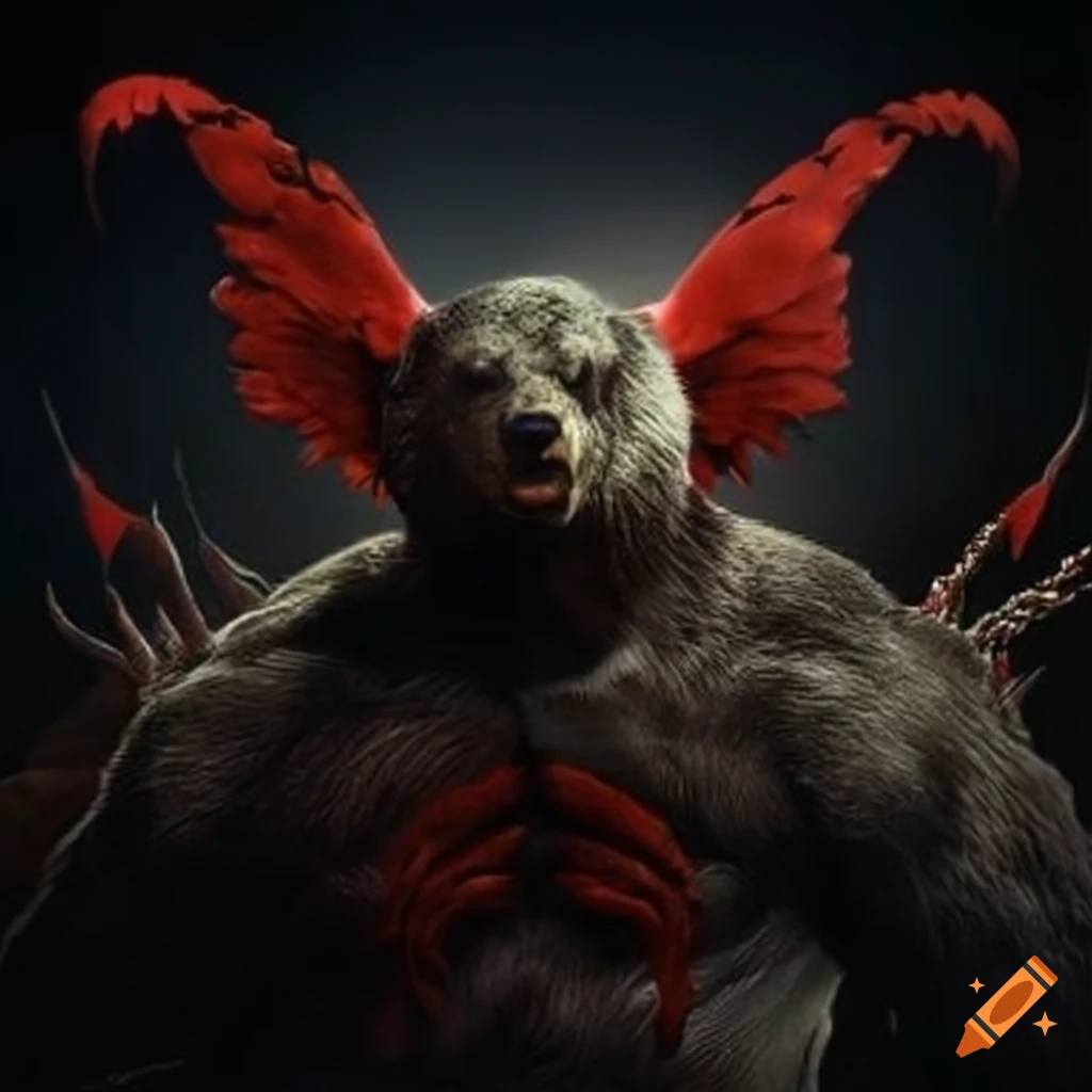 Spawn portrayed as a bear on Craiyon