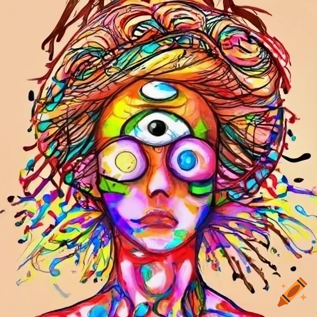 Person with third eye drawing on Craiyon