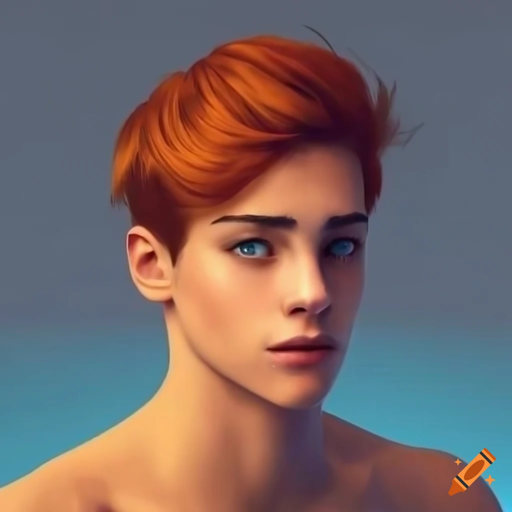 Handsome male swimmer in purple-blue spandex leggings, Pixar style on ...