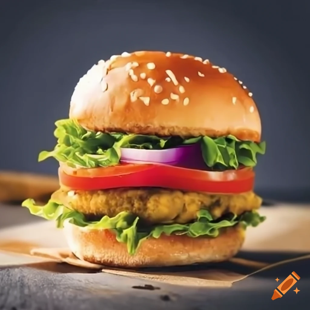 Delicious cheesy chicken burger on Craiyon