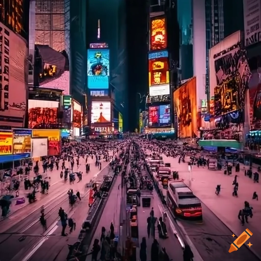 Future version of times square in 2046 on Craiyon