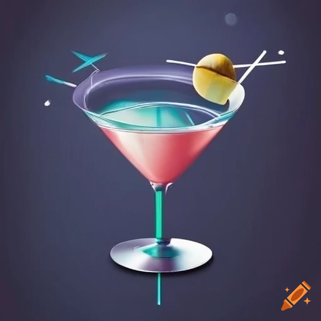 Fancy sign for a martini bar on Craiyon