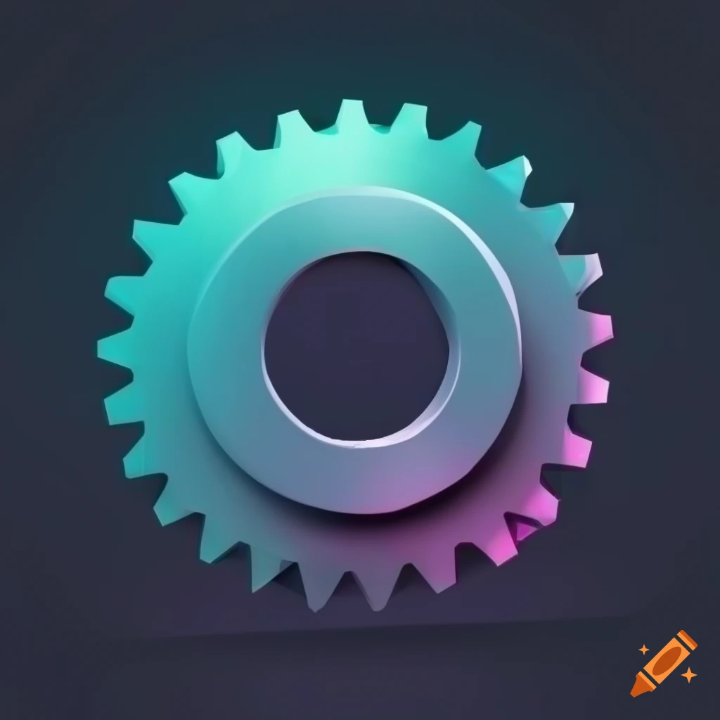 Low poly gear logo on Craiyon