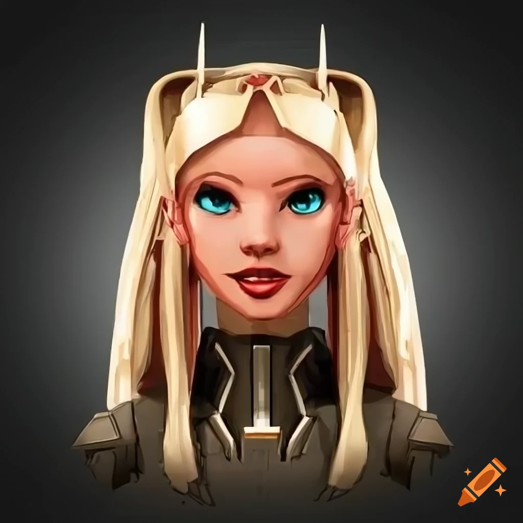 Sci-fi android with a blonde-haired person on Craiyon