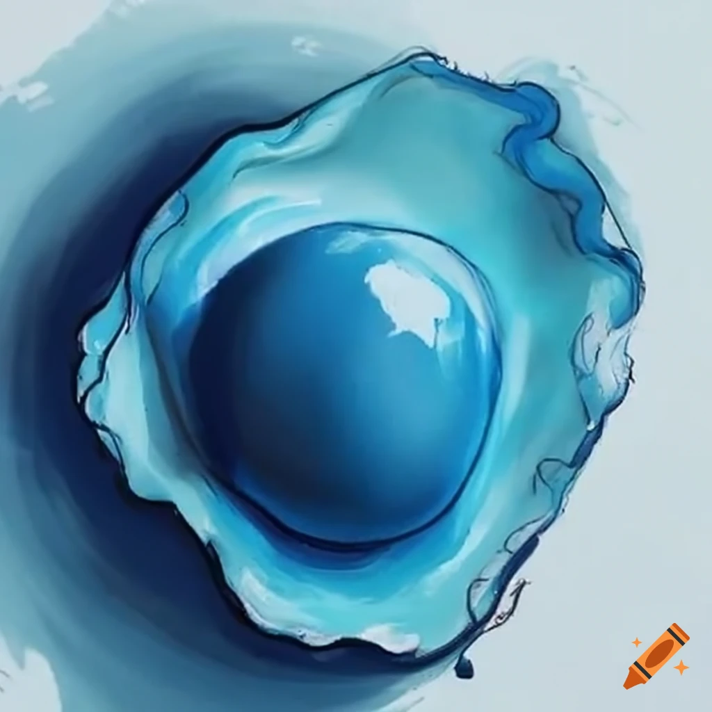 Blue fried egg on Craiyon