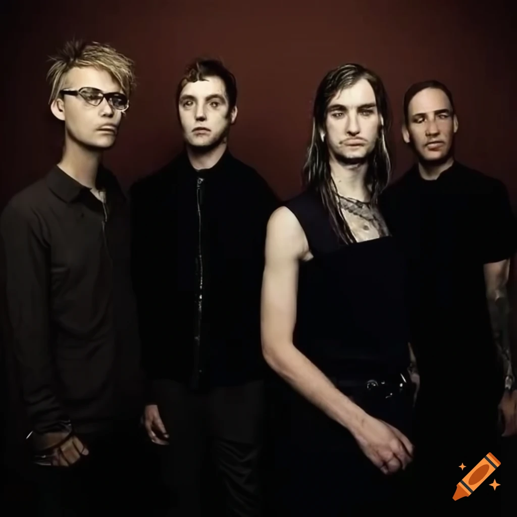 2000s alternative soft rock band members standing in a promotional shot ...