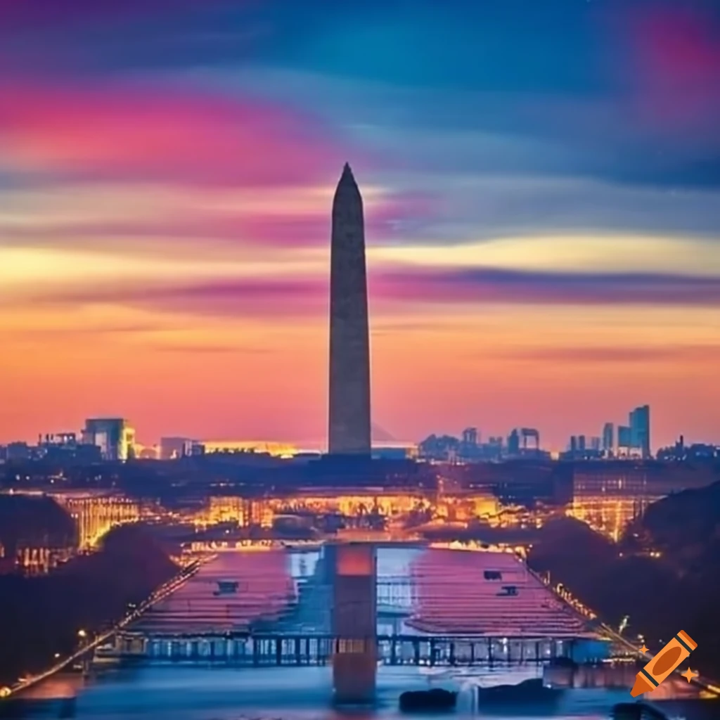 Washington dc skyline with washington monument on Craiyon