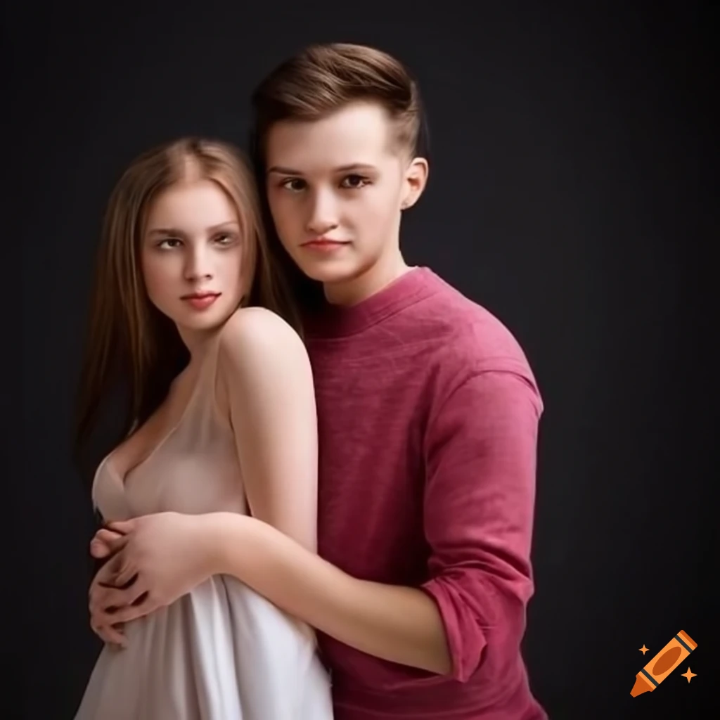 Happy girl with tall boyfriend on Craiyon