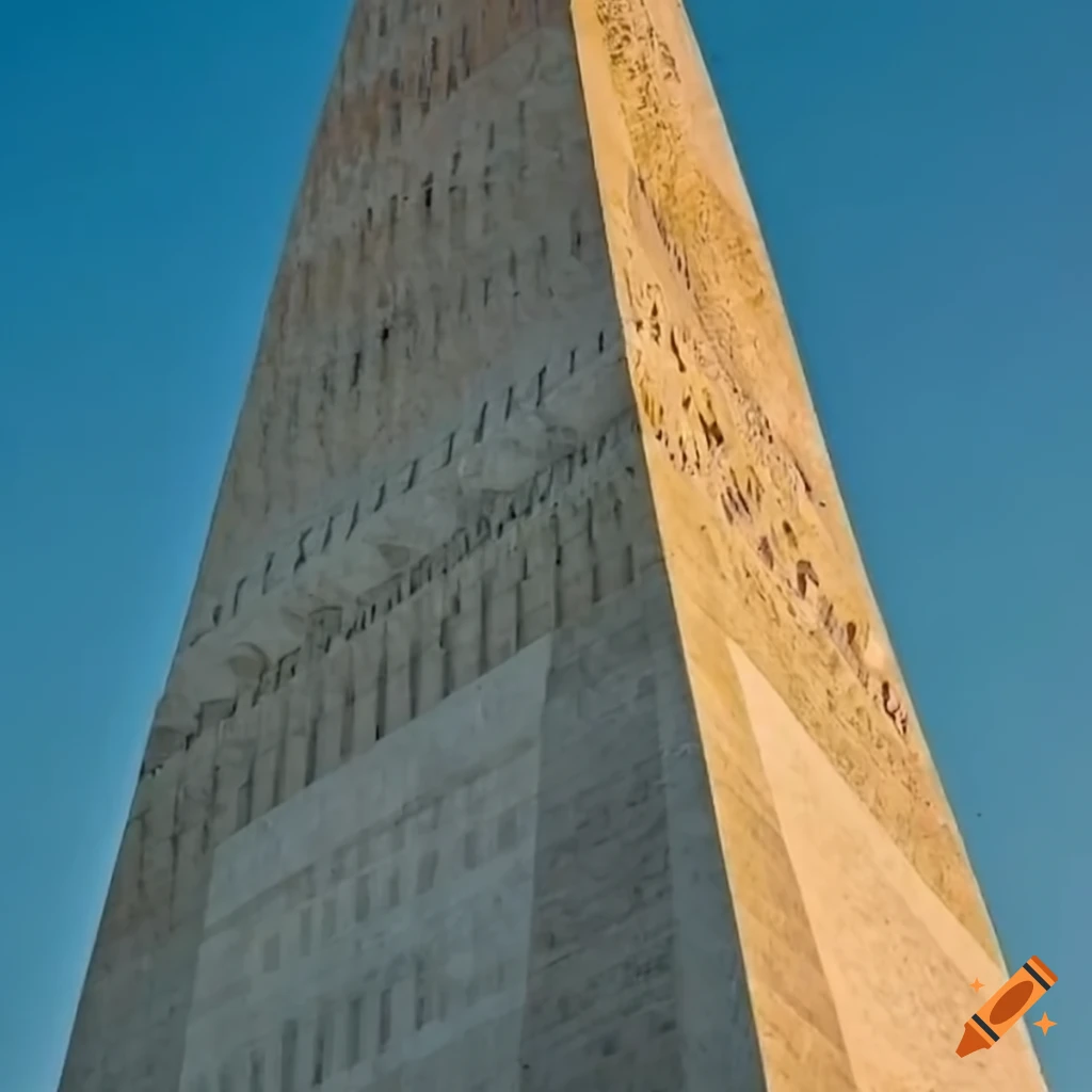Close-up of the Washington Monument blocks on Craiyon
