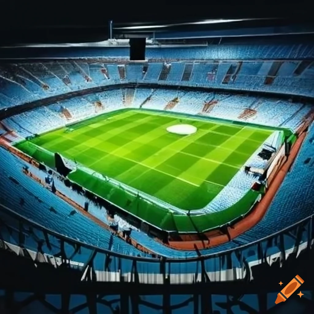 Generate a stadium with stands, field markings, and layout on Craiyon