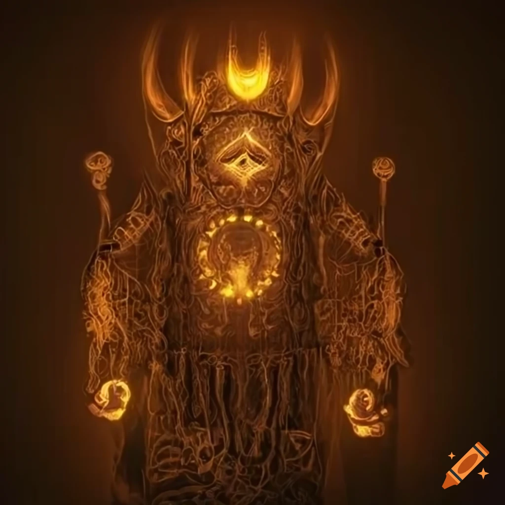 Robotic shaman casting mystical spells with glowing orbs in medieval ...