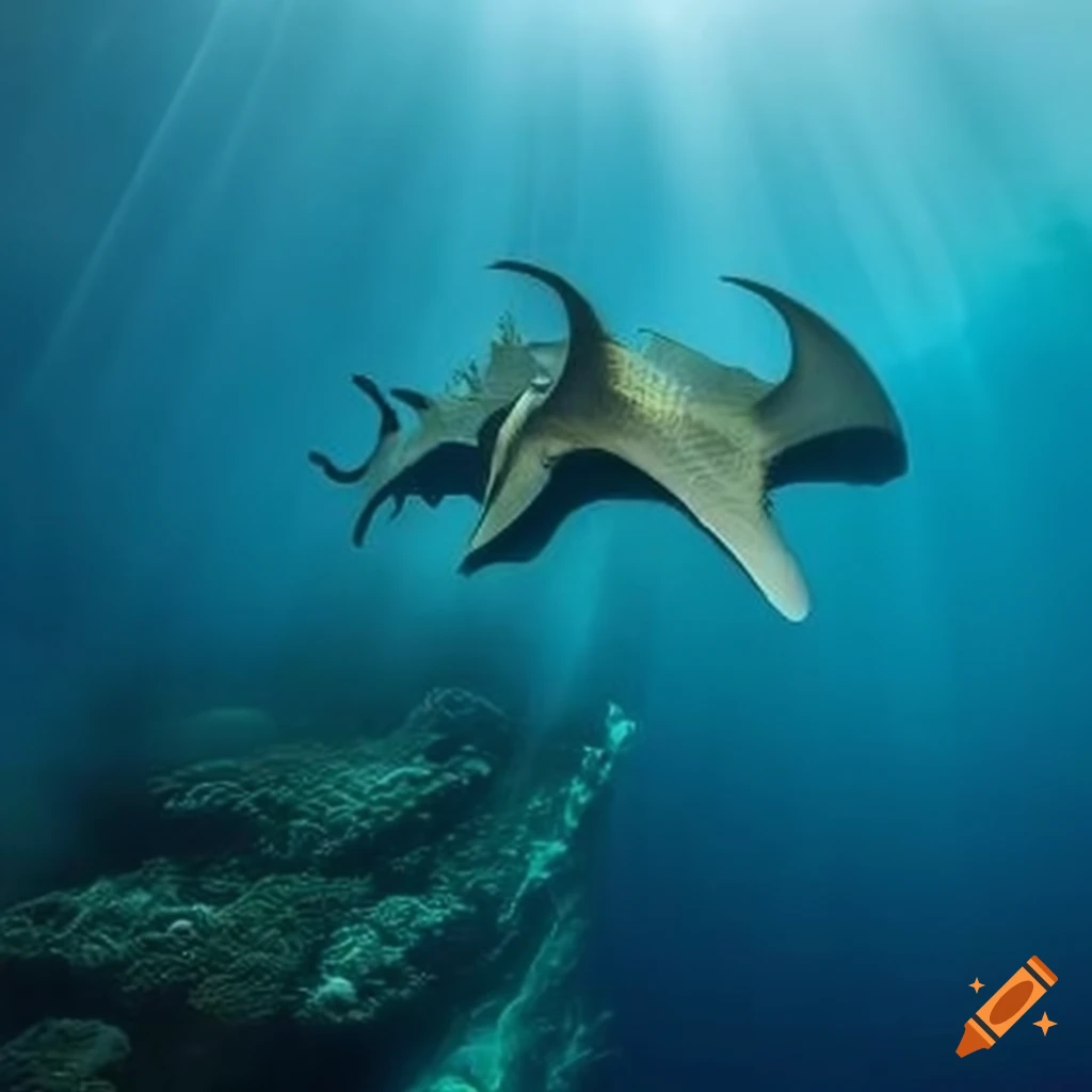 Scenic view deep in the indian ocean on Craiyon