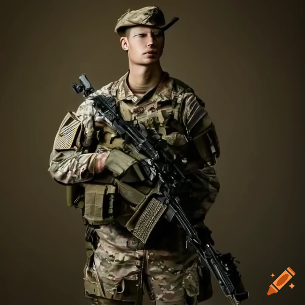Army soldier in uniform on Craiyon