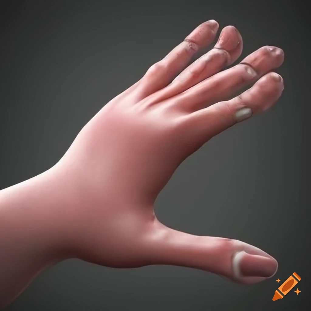 Realistic human hand on Craiyon