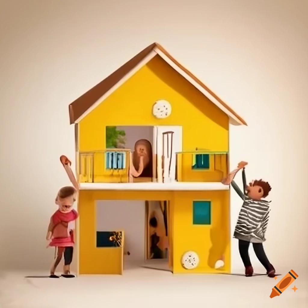 Children designing a house on Craiyon