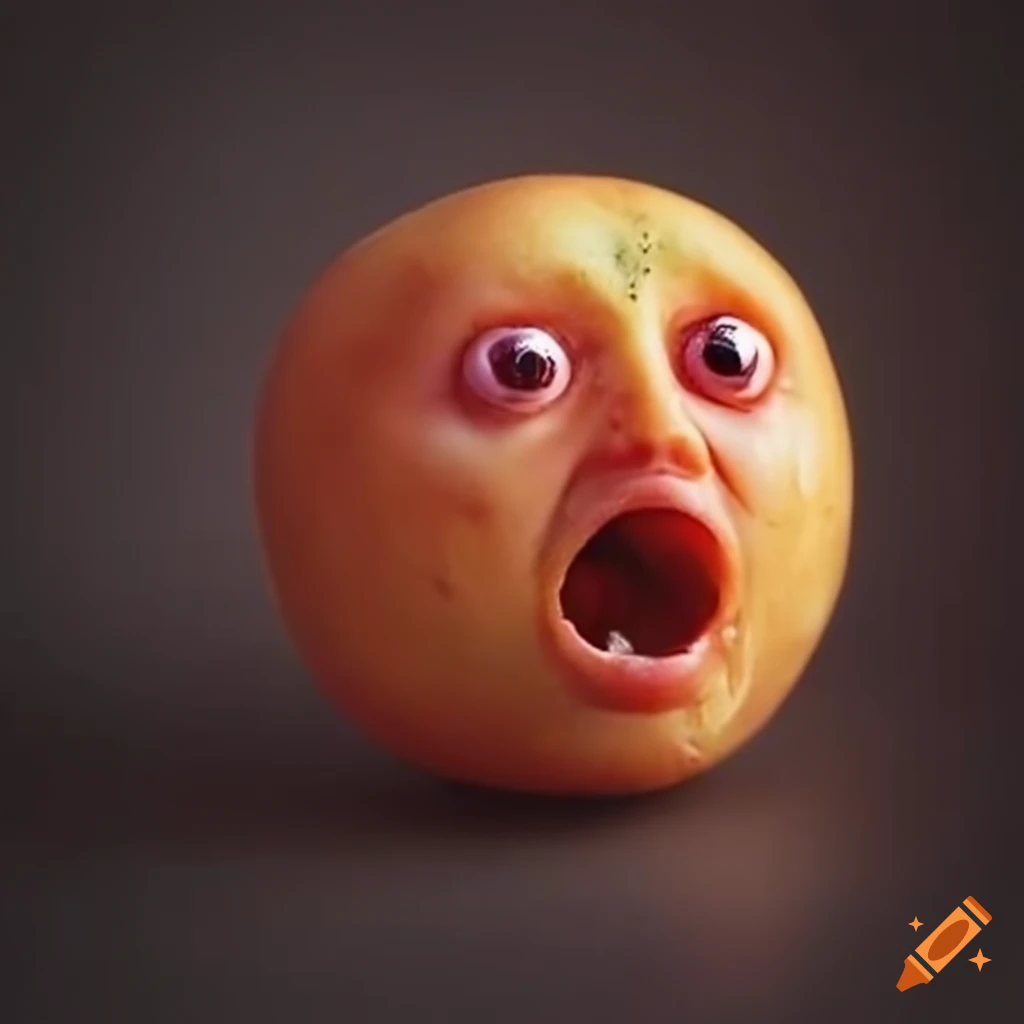 Fruit with surprised human faces on Craiyon