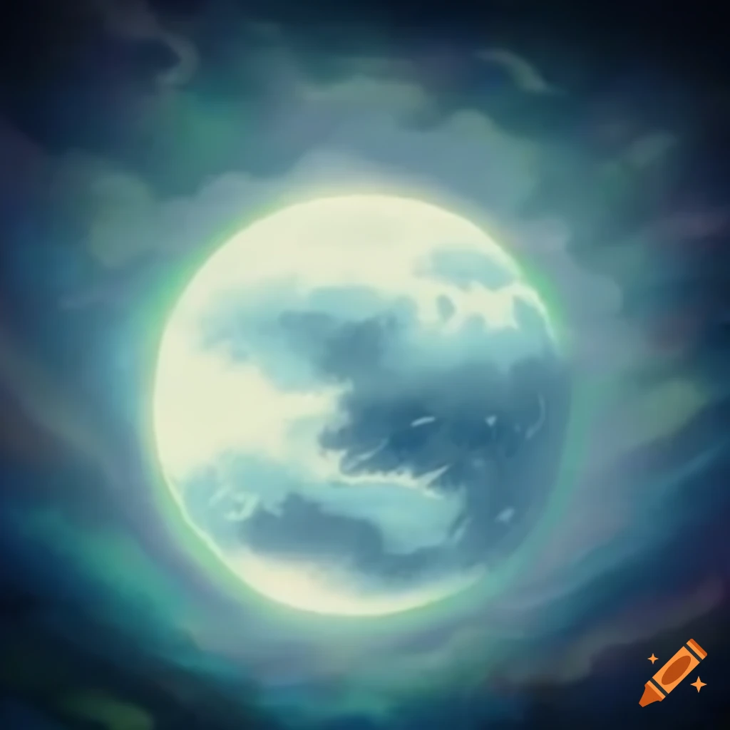 Anime-style moon illustration on Craiyon