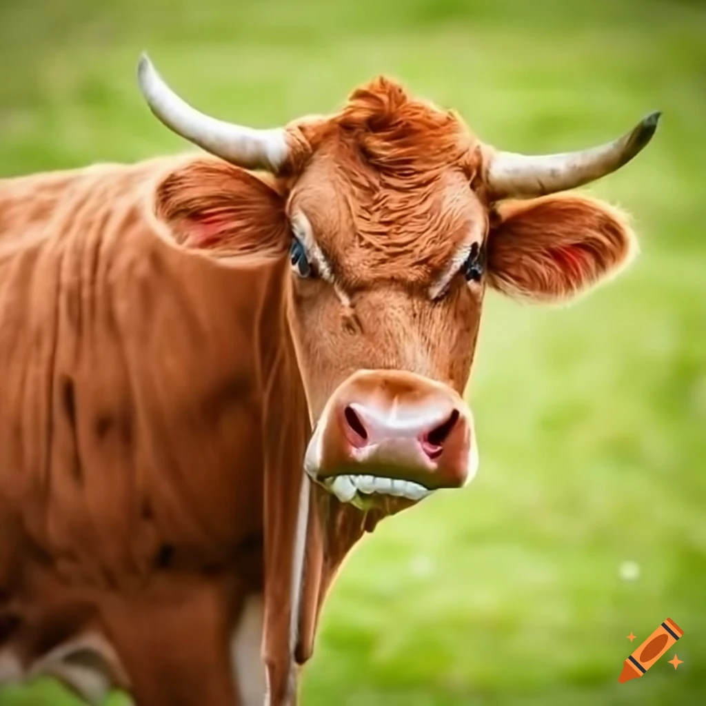 Angry ginger cow on Craiyon
