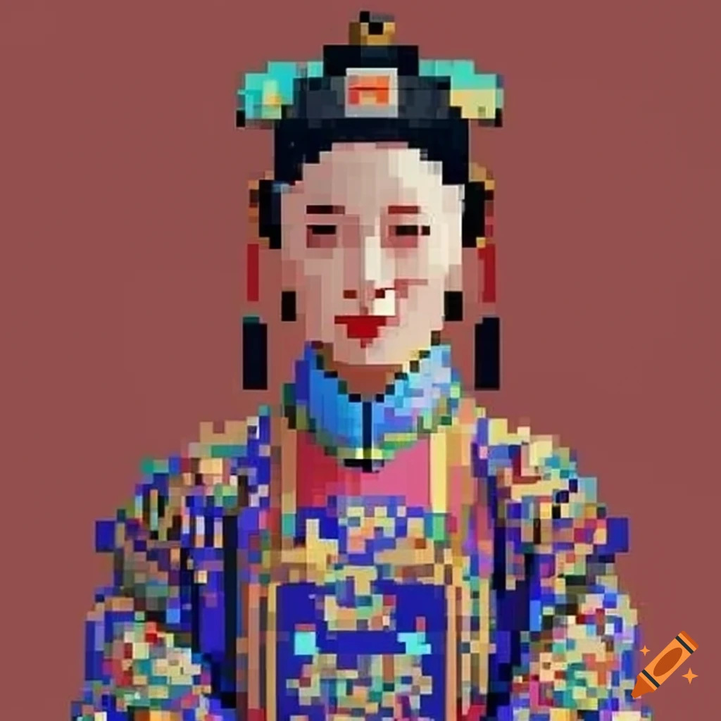 Woman in imperial china pixel art on Craiyon