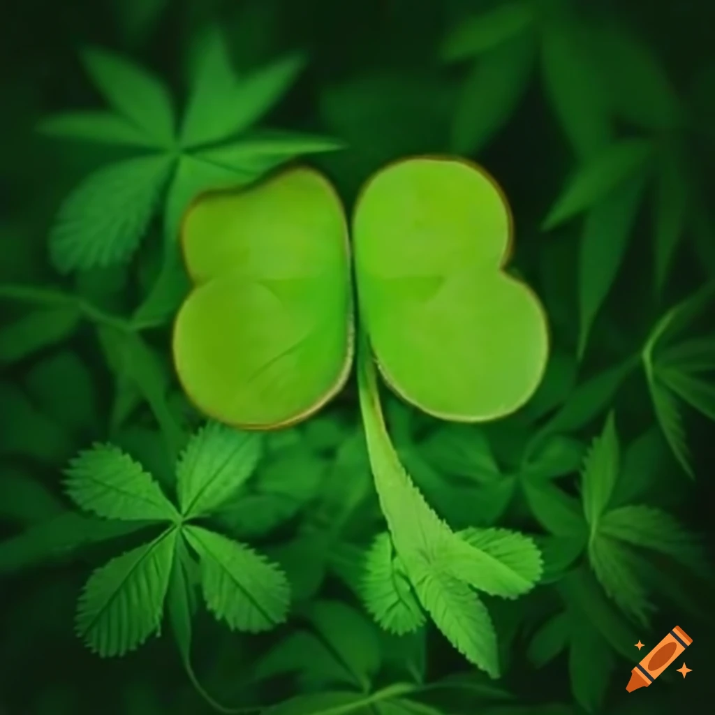 Four leaf clover and marijuana leaf on Craiyon