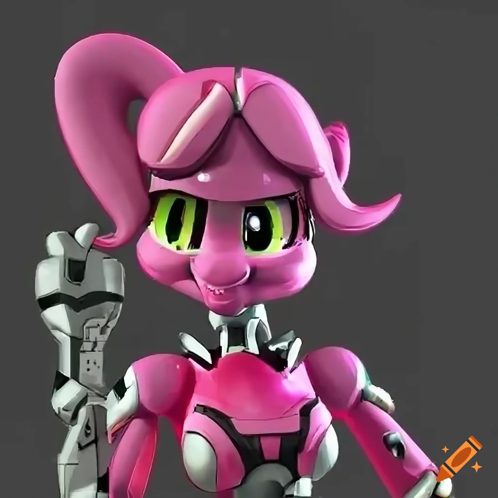 Sci-fi my little pony humanoid android on Craiyon