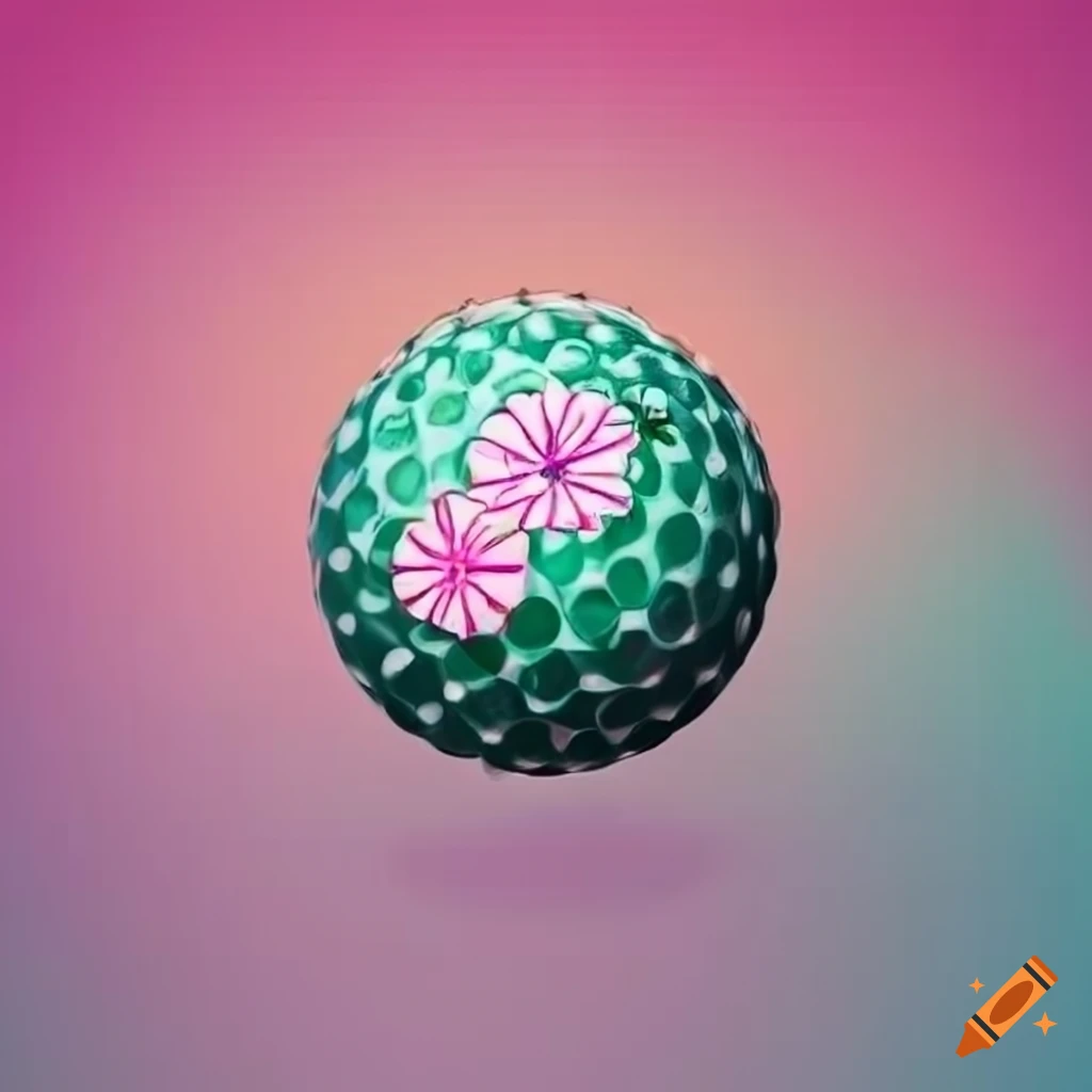 Cactus bloom golf ball logo on Craiyon